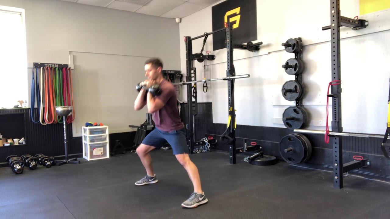 Kettlebell double racked lateral lunge - YouTube