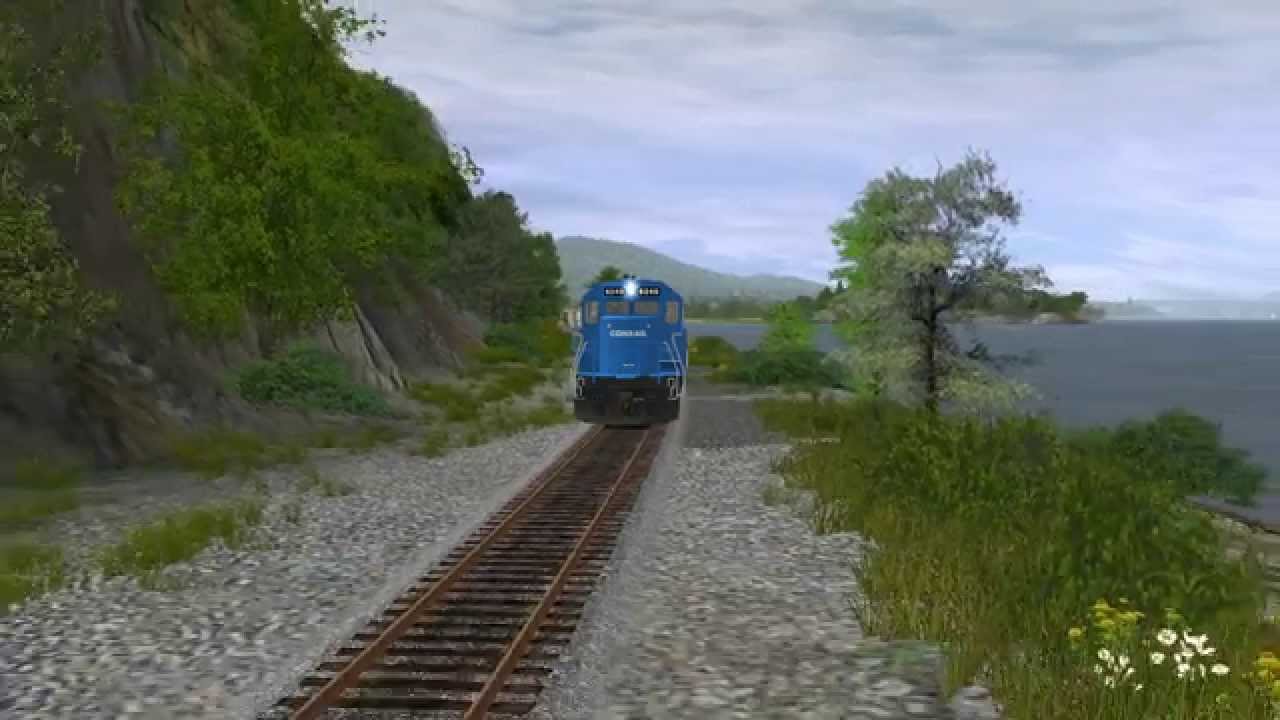 Conrail SD40's on the River Line - YouTube