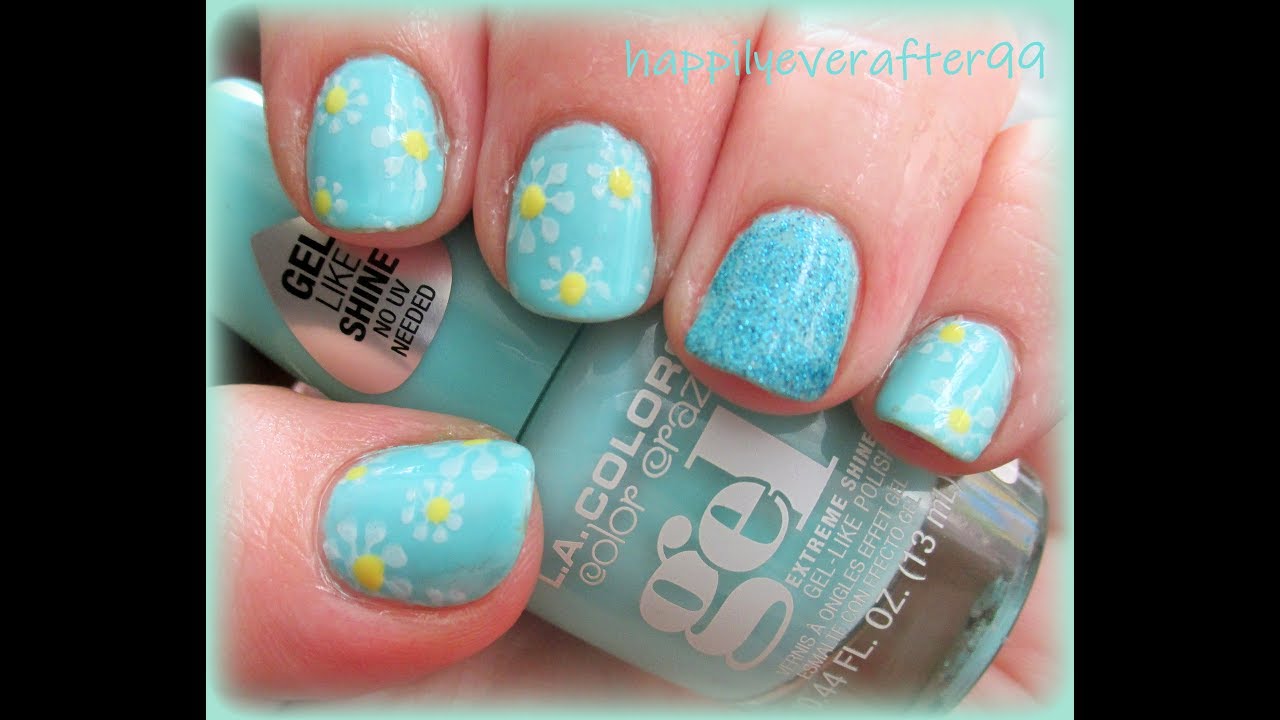 Spring Daisy Nail Art Tutorial - YouTube
