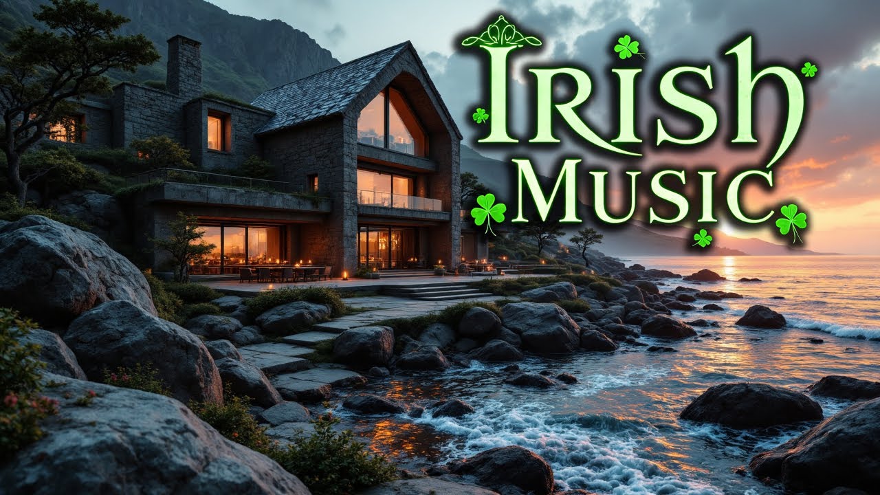 Relaxing Irish Music 4K | Oceanfront Castle Retreat with Celtic Sunset ...