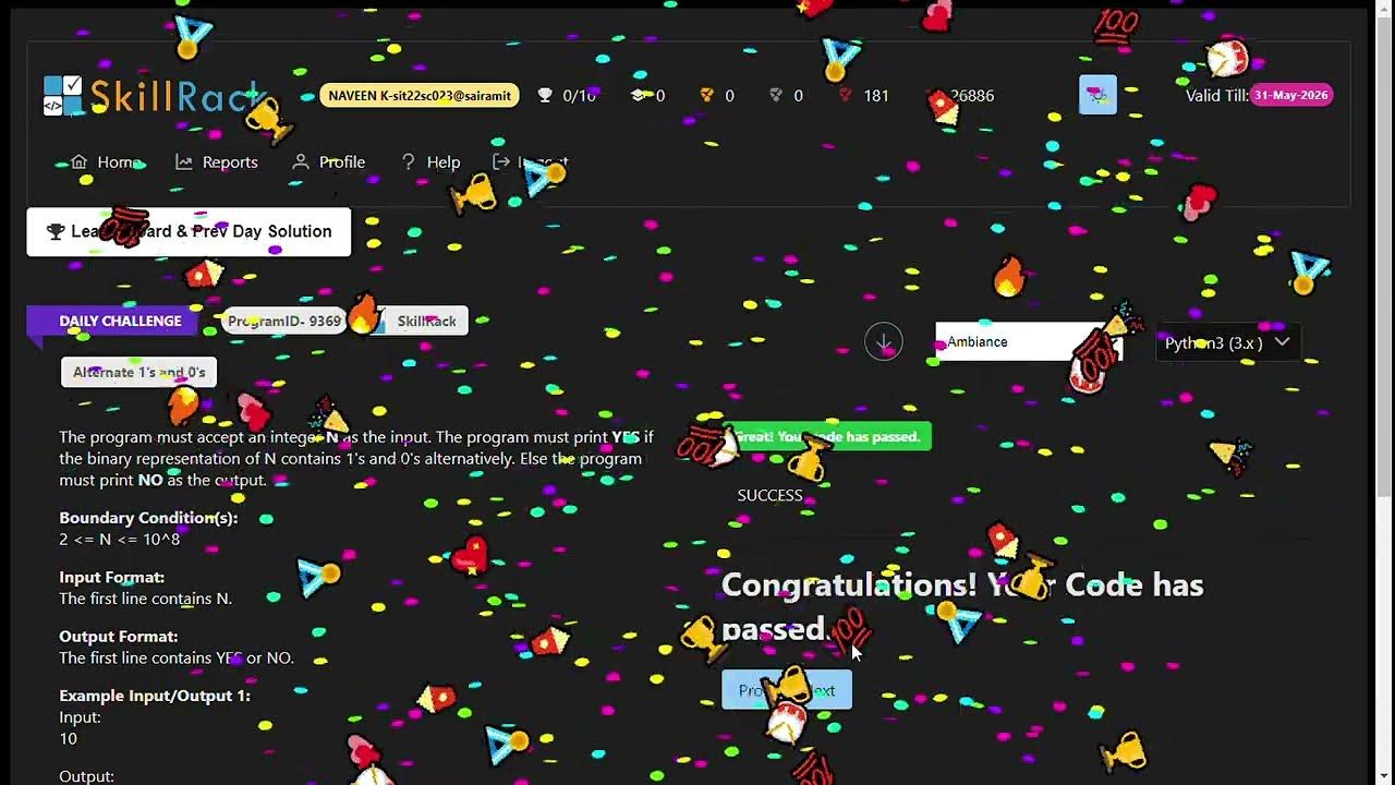 skillrack daily challenge|skillrack python|6/9/2023|skillrack daily challenge today solution ...