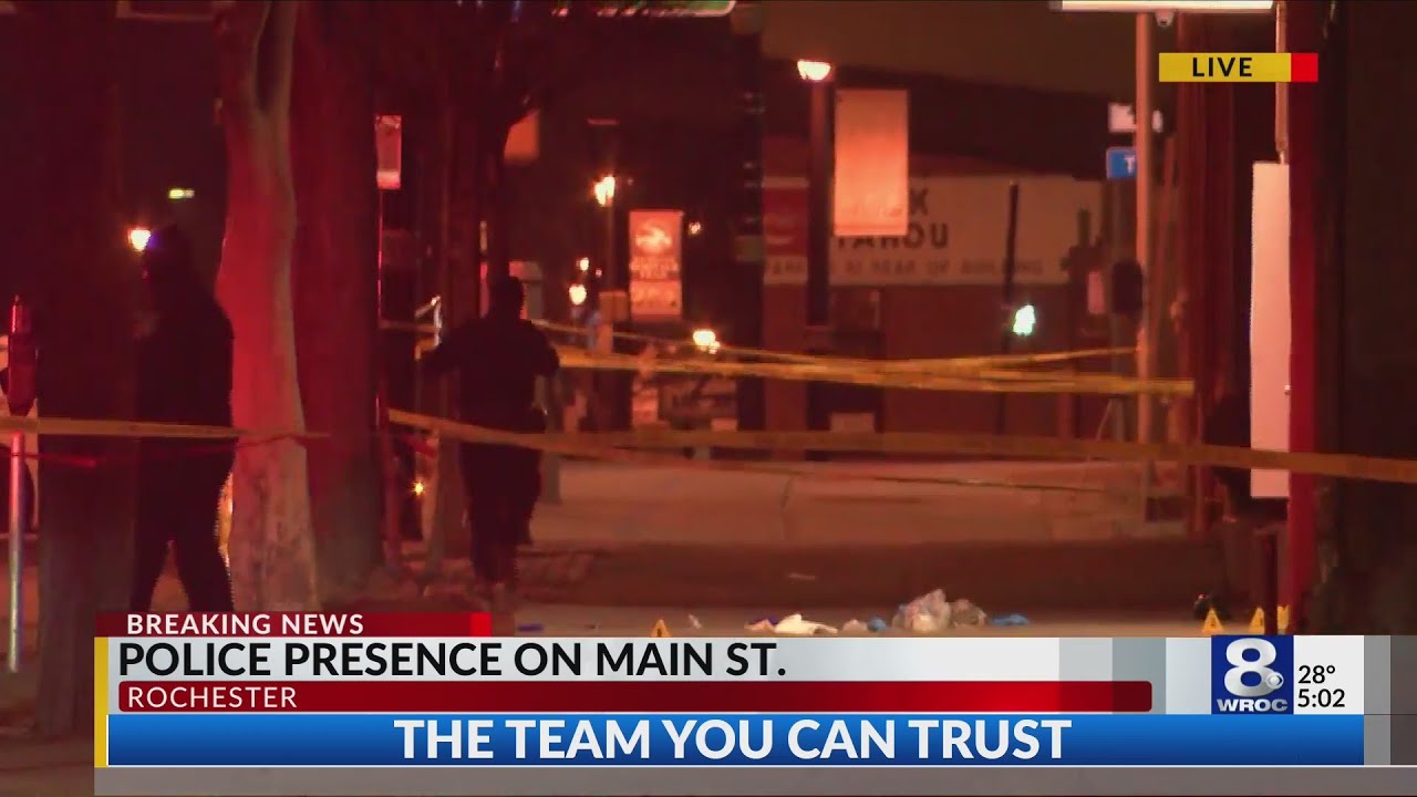 Large police presence on Main Street - YouTube
