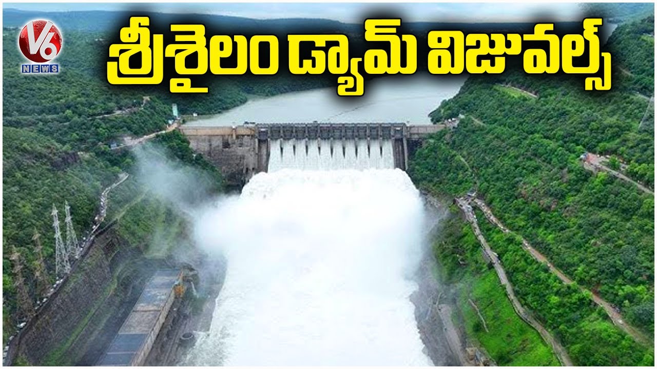 Srisailam Dam 10 Gates Opened Due to Heavy Inflow | Beautiful Visuals ...