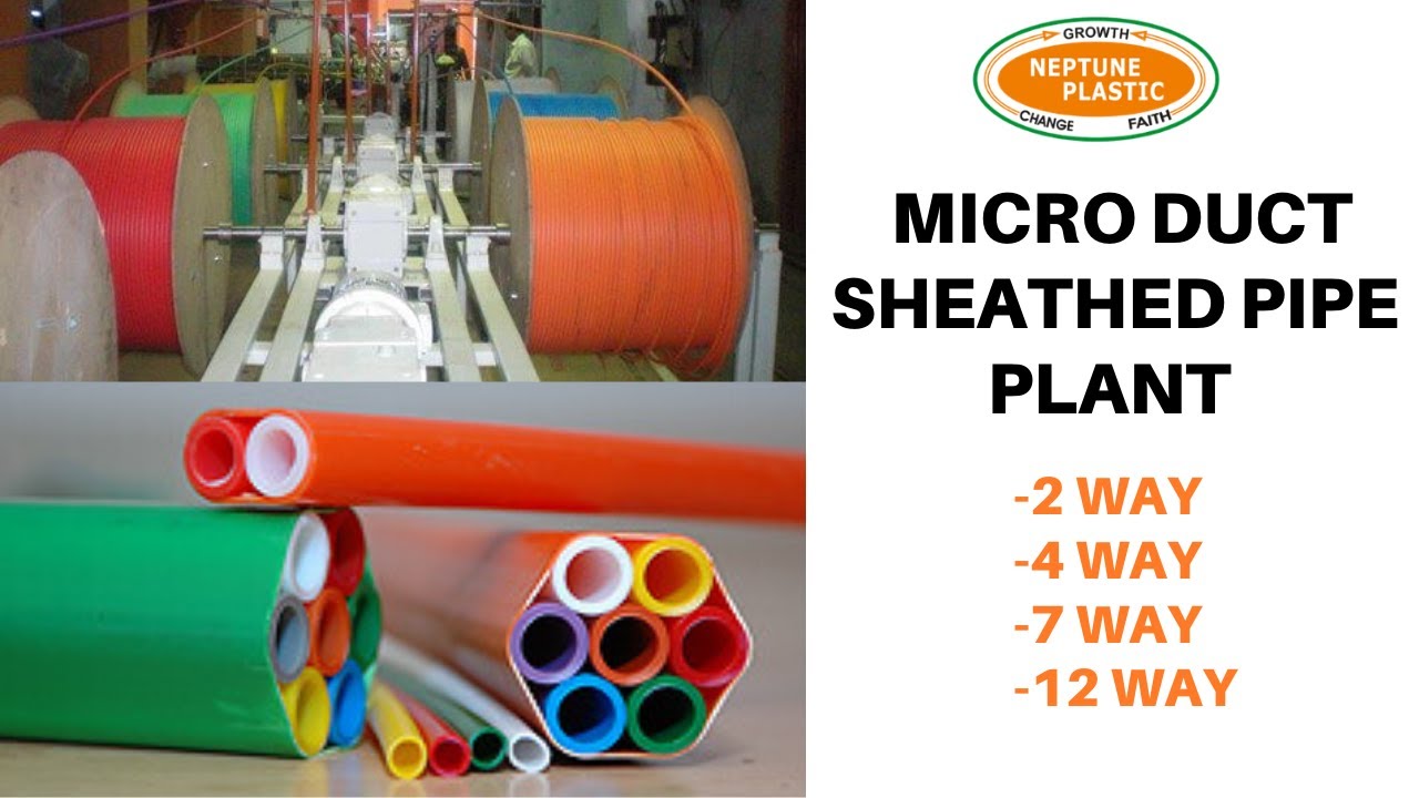 NEPTUNE PLASTIC: Microduct Sheathed bundled pipe Extrusion Line - YouTube