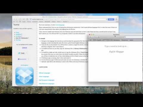 Install dictionaries on Mac OS X - YouTube