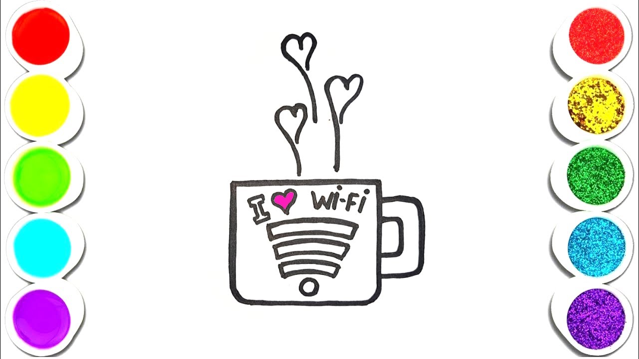 Cup I love WI FI Drawing,Painting and Coloring for Kids, Toddlers Easy ...