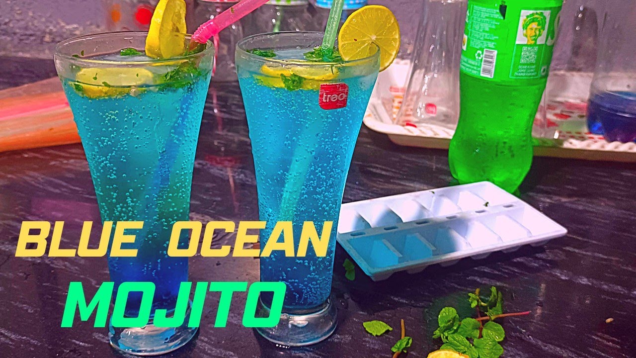 How to make Blue Ocean Mojito. || blue cocktail 🍸 - YouTube