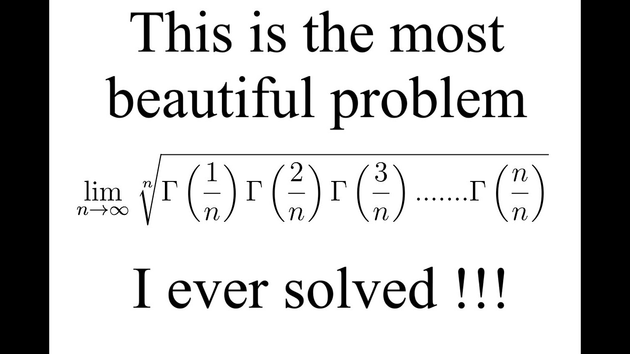 This is the most beautiful problem I have ever solved - YouTube