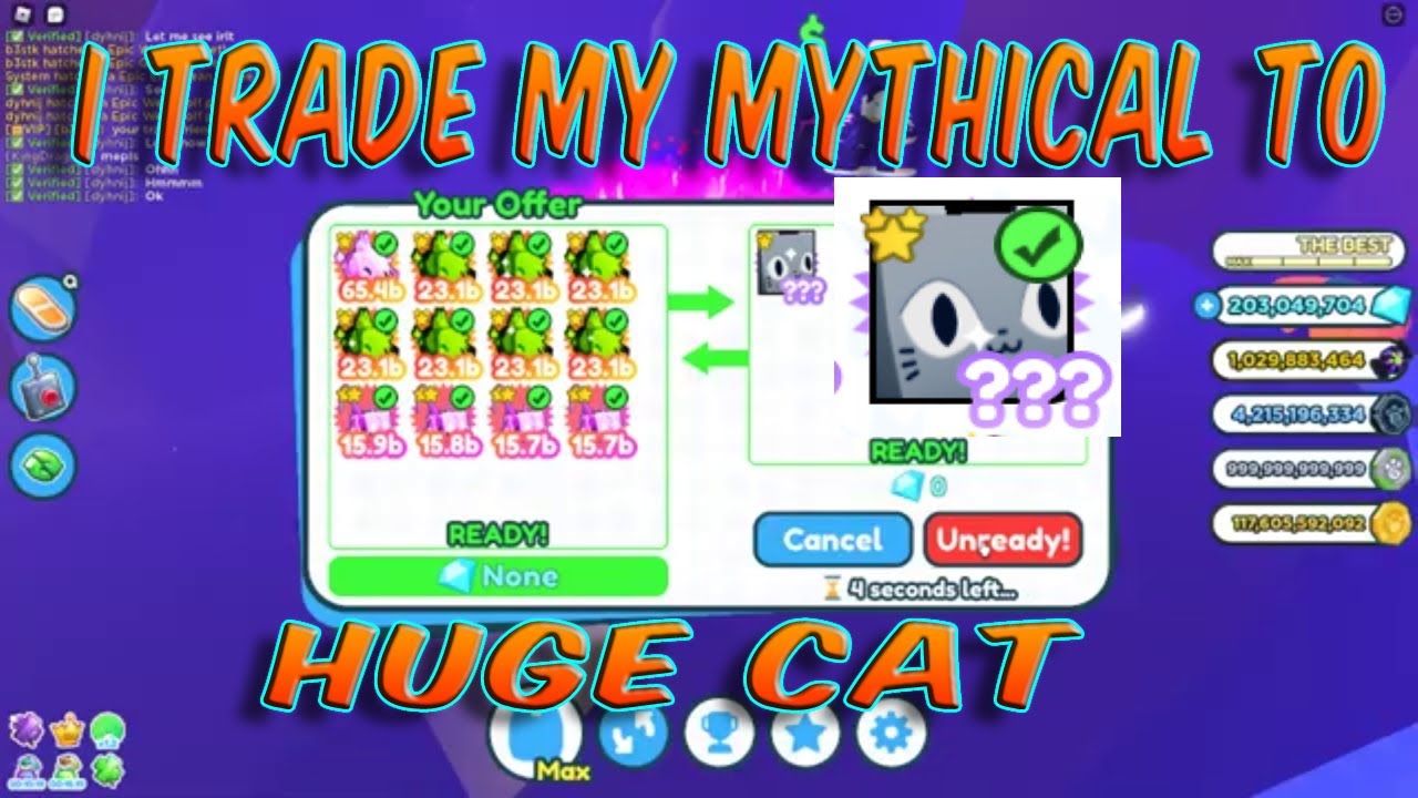 I trade my mythical Ghoul horse darkmatter to HUGE CAT | Pet Simulator ...