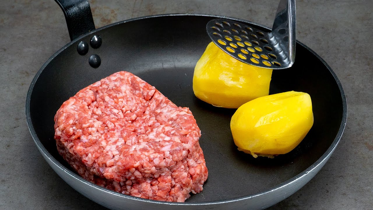 Un régal avec 1 kg de pommes de terre et de la viande hachée! Recette ...