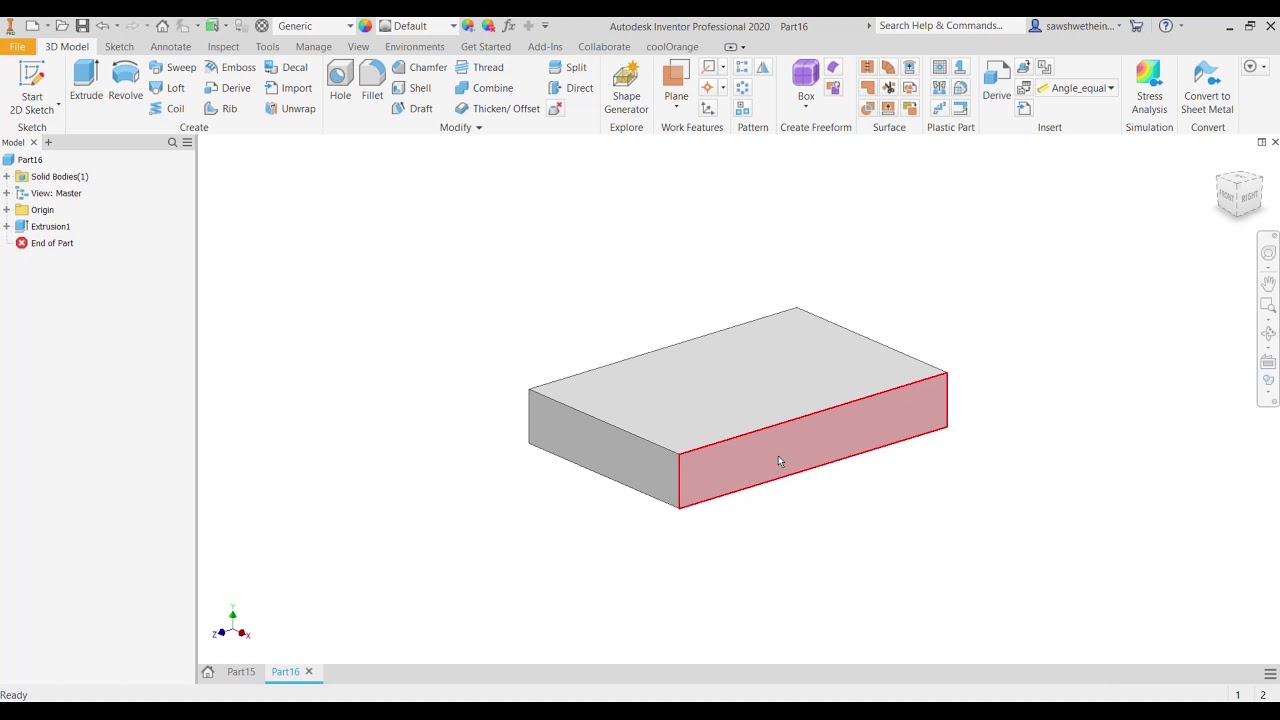Autodesk Inventor Exercise Part-4 - YouTube