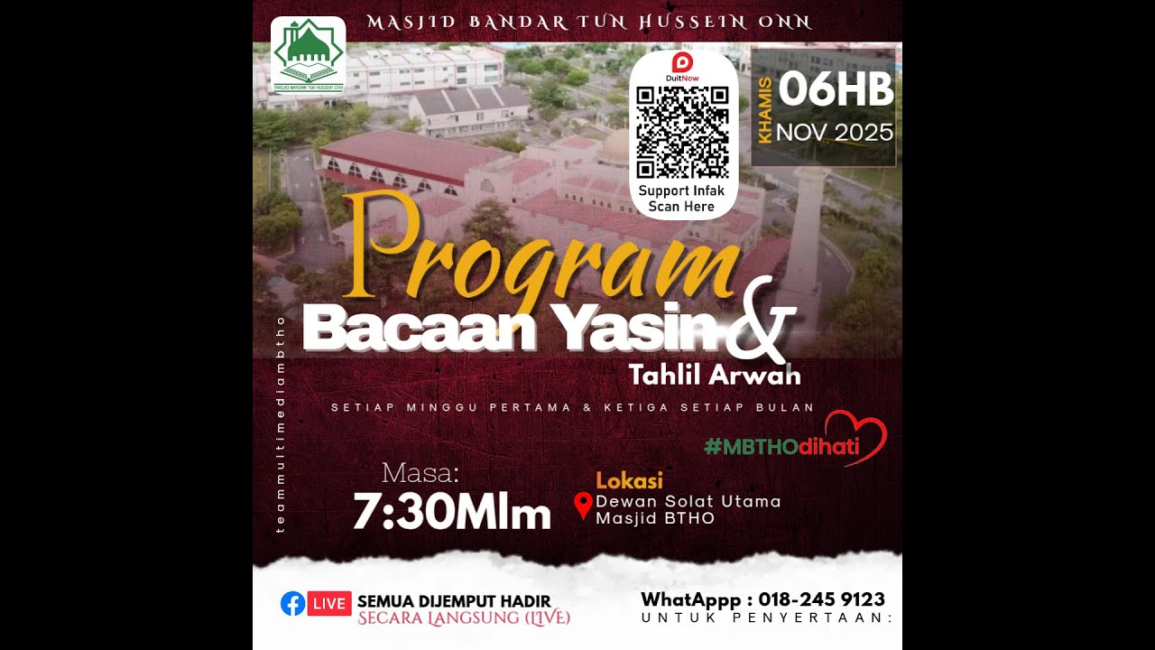 📣🕌🎥 BACAAN YASSIN & TAHLIL 🎥🕌📣| 14 JAMADIL AWAL 1447H | 06 NOVEMBER ...