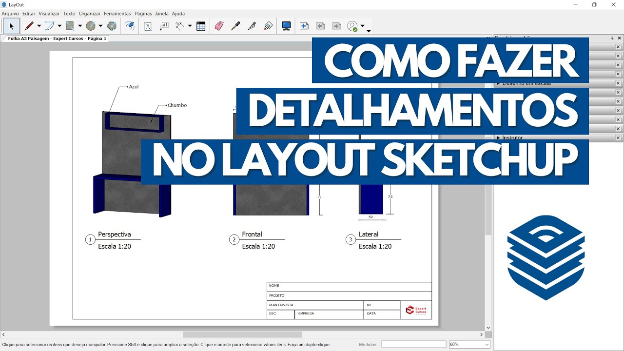 Como fazer Detalhamento no LayOut SketchUp - YouTube