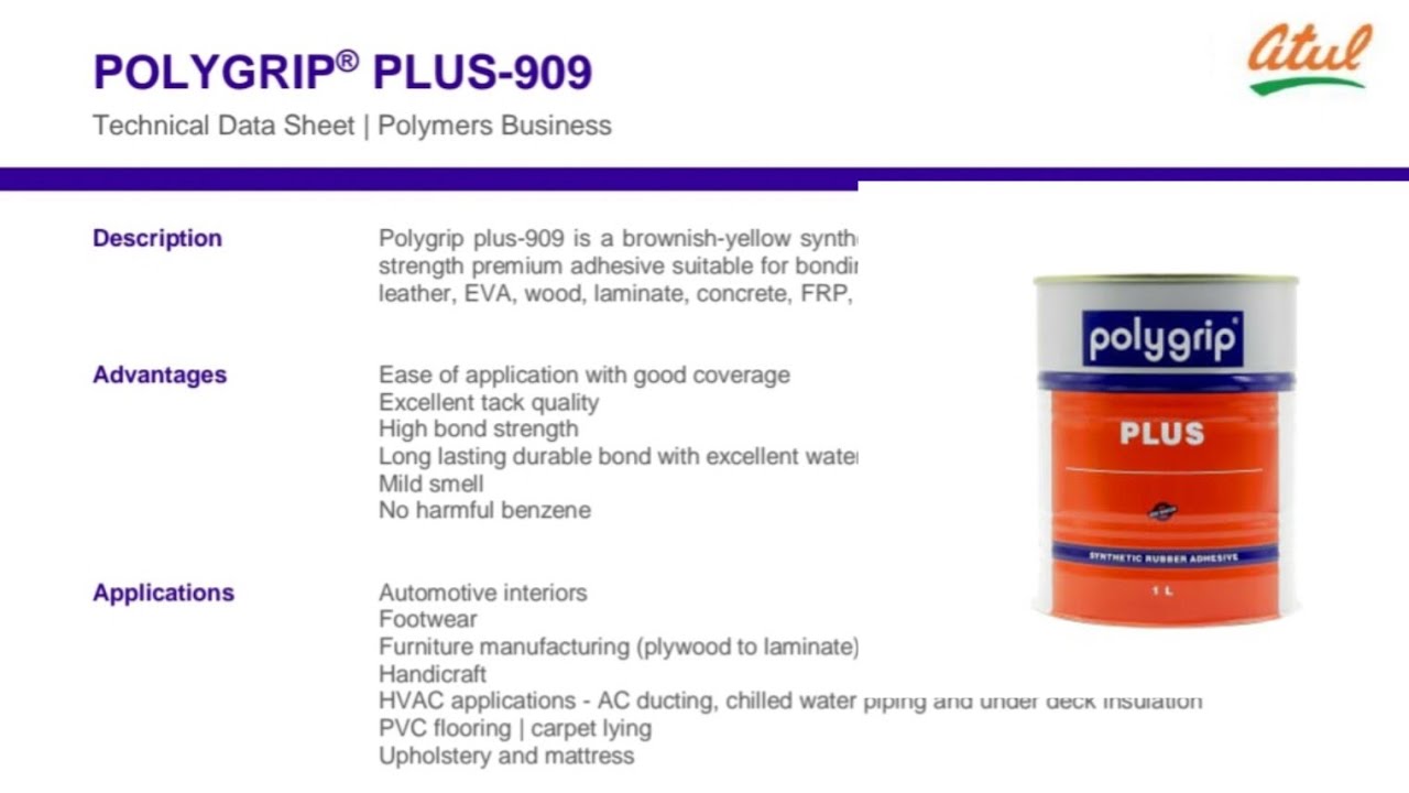 POLYGRIP PLUS 909 is equivalent to sr998 of fevicol available at ADITYA ...