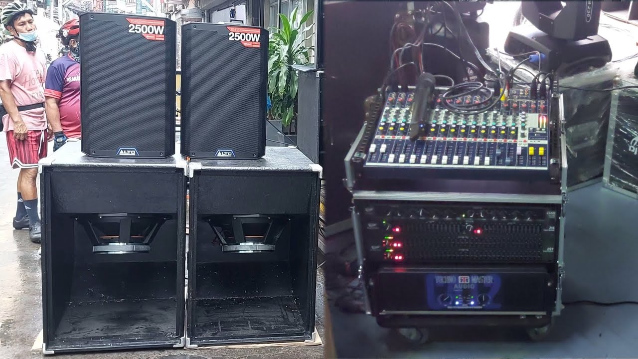 Testing 1set mini sound ( Subscoop 18" load Atomic 1850 || Alto TS-415 ...