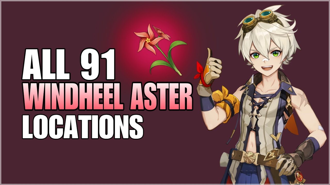All 91 Windwheel Aster Locations Fast and Efficient Farming Route Genshin Impact Ascension ...