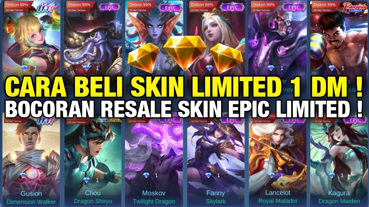 CARA DAPAT SKIN EPIC LIMITED 1 DIAMOND SAJA ! BELI SKIN EPIC LIMITED ...
