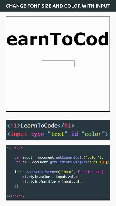 Change Font Size Using Input | HTML | JS #short #viral #shortsvideo #coding #html #javascript ...