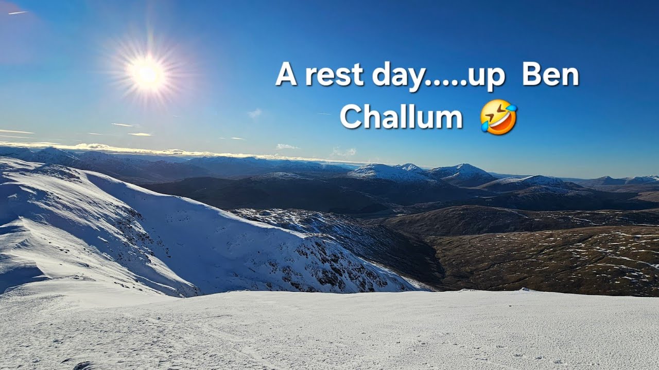 A rest day......up Ben Challum 🤣 #scottishmountains #winter #hiking # ...