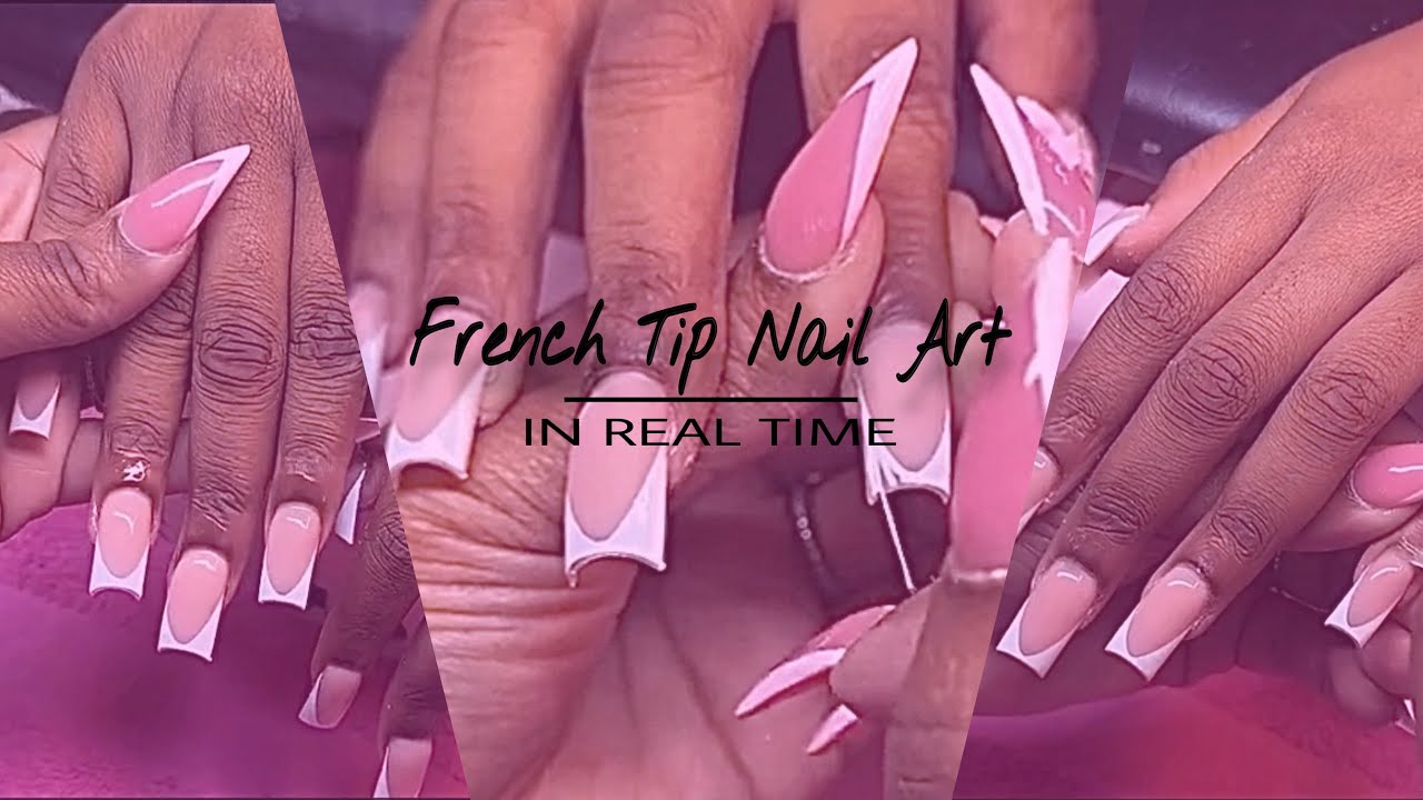 French Tip Set (Nail Art Tutorial) | Acrylic Nails 💗 | Drawn in Real ...