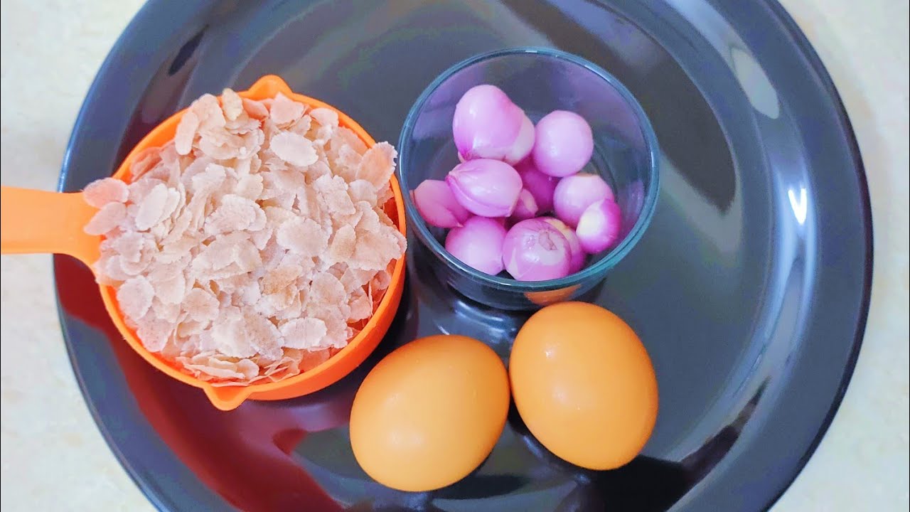 Cook flattened rice with egg and feel the real taste | easy break fast ...