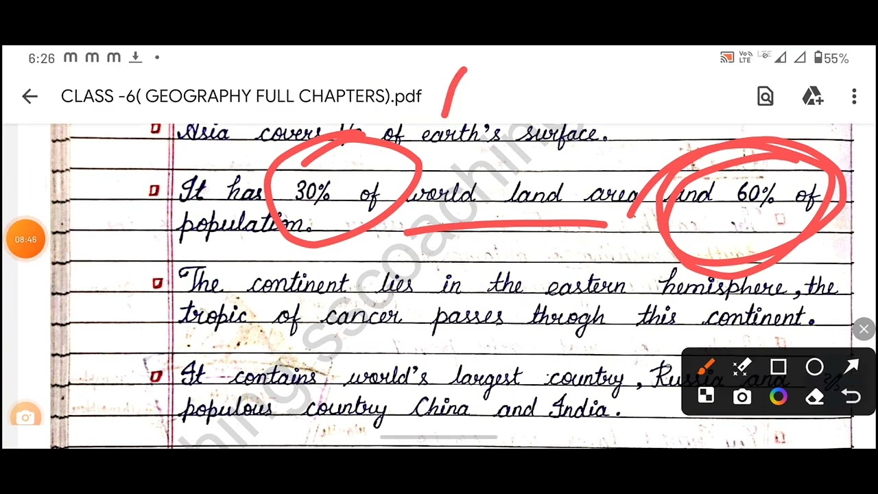 CLASS-6|GEOGRAPHY|CHAPTER-5|DOMAIN OF EARTH|HANDWRITTEN NOTES ...
