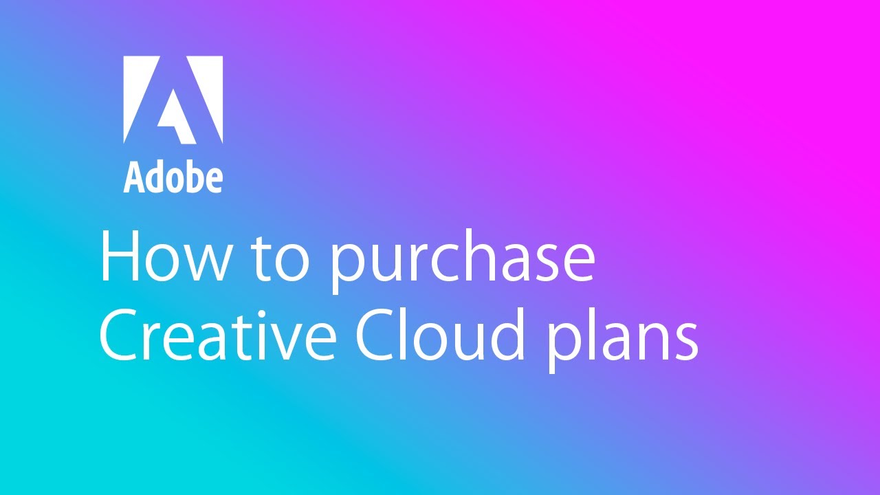 How to purchase an Adobe Creative Cloud subscription - YouTube
