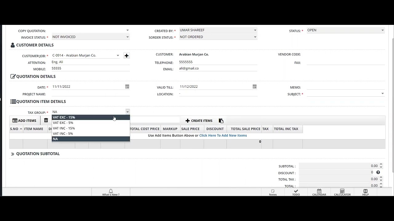 Markup Quotation - HAL ERP - YouTube
