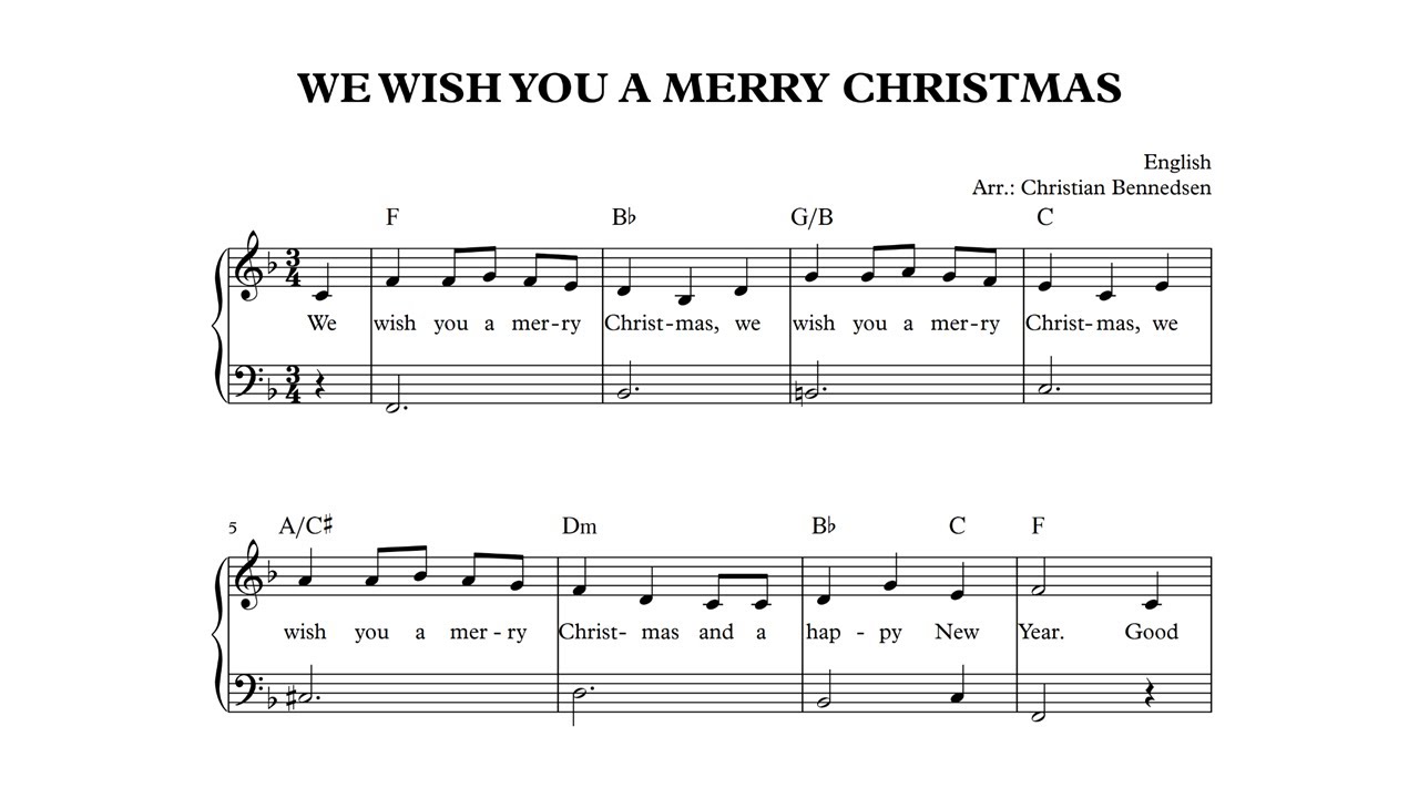 We Wish You A Merry Christmas - Easy piano - YouTube