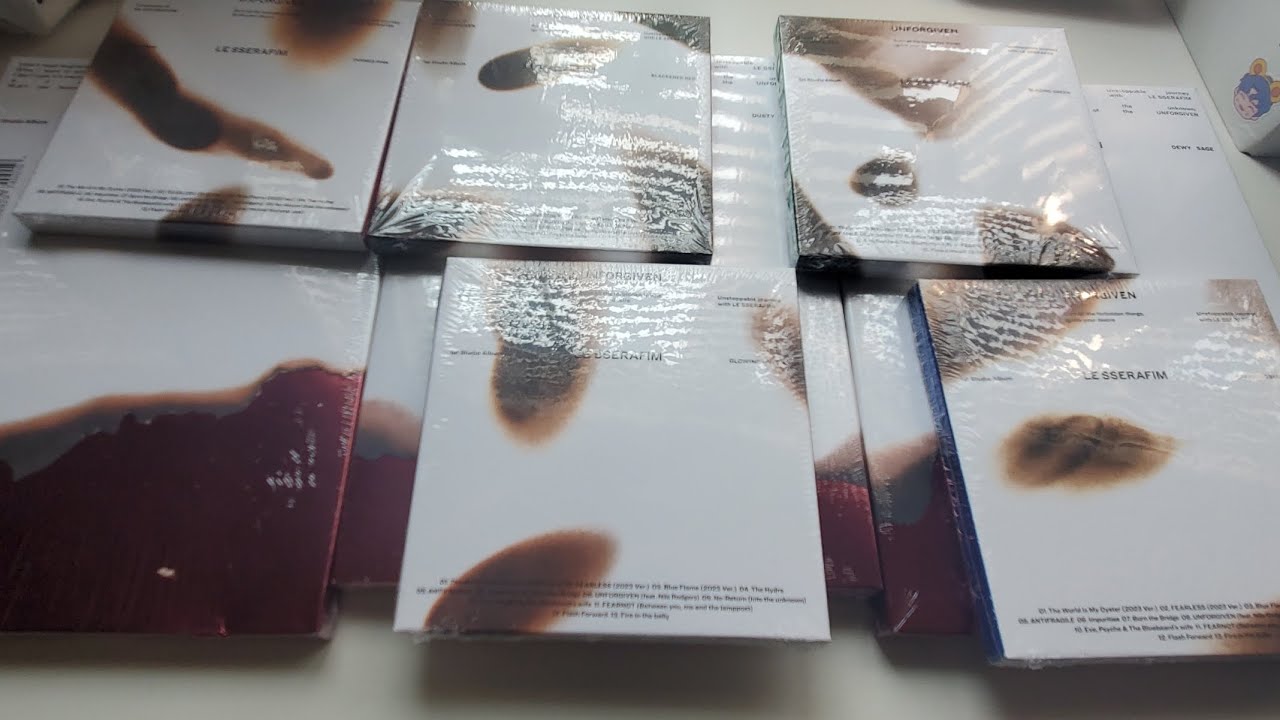 Unboxing Le Sserafim Unforgiven Albums (Compact/Photobook Versions ...