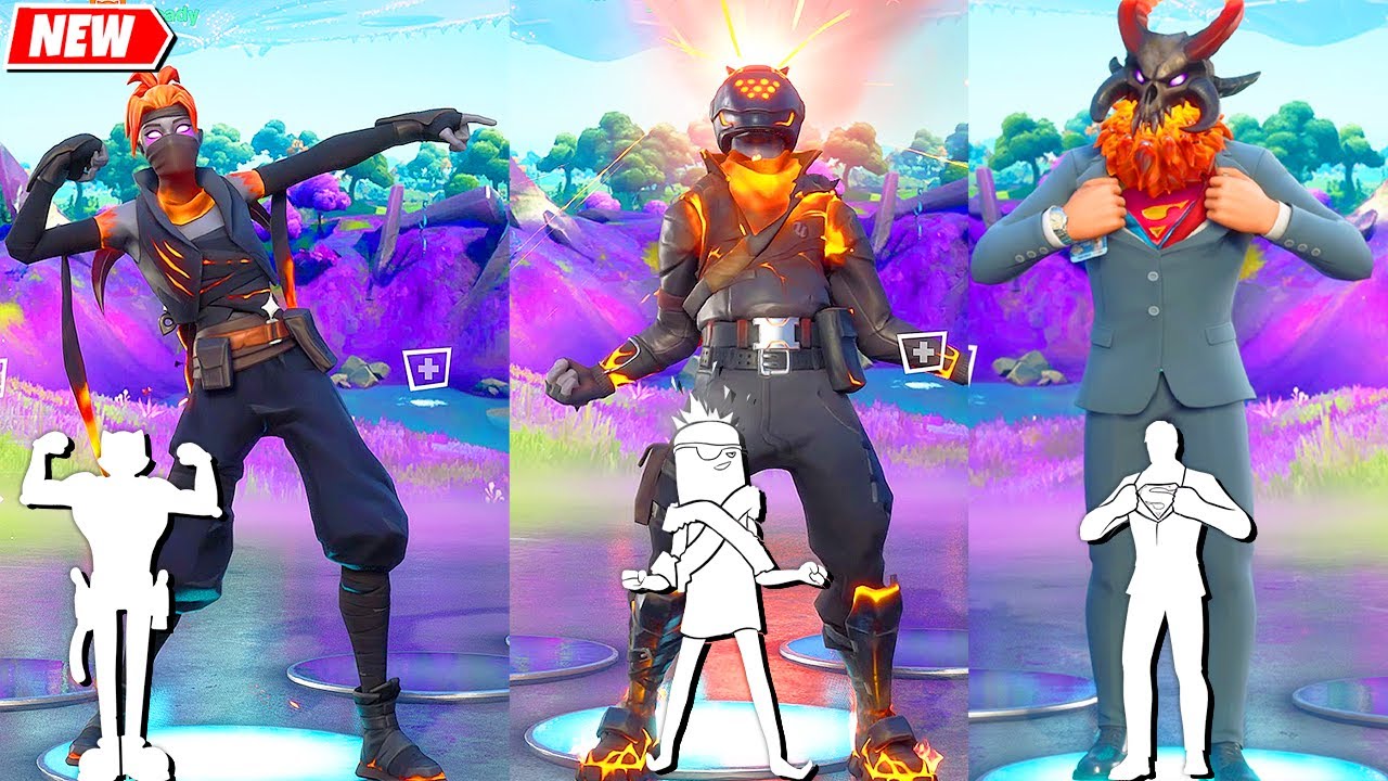 Fortnite Magma Masters doing all Built In Emotes! (Molten Ragnarok ...