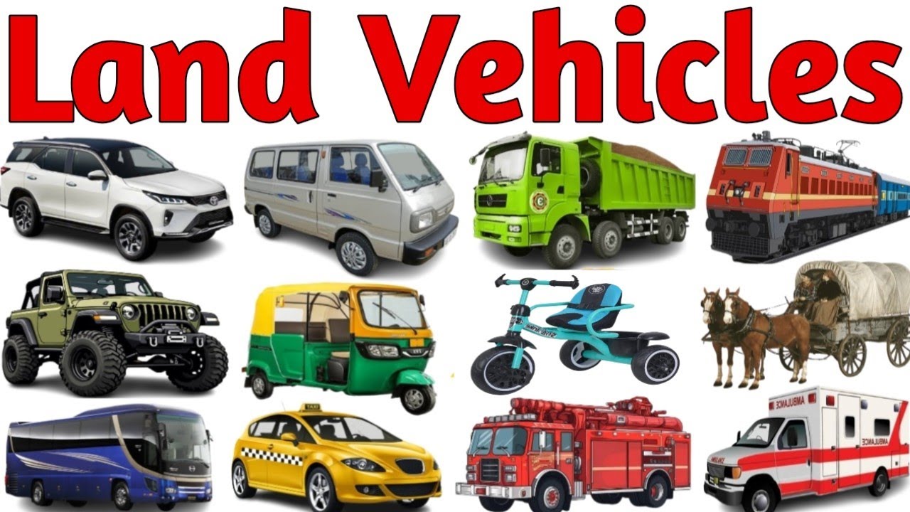 Land Transport Names || Road Vehicles Names | City Vehicles Name | Land ...