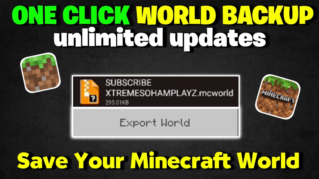 Minecraft world backup in one click. - YouTube
