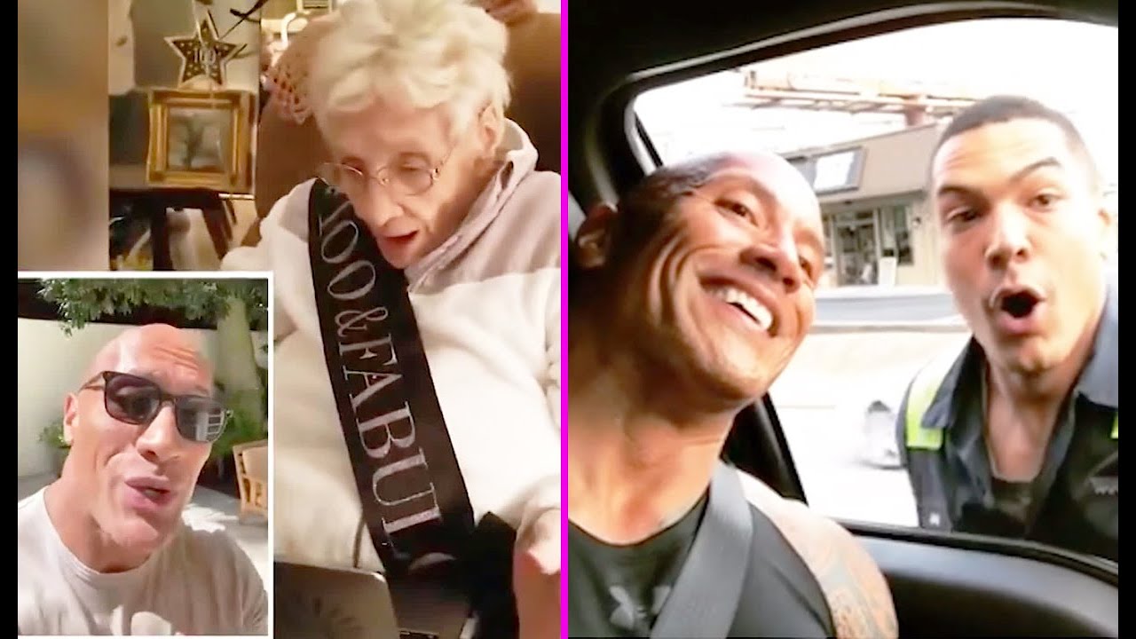 Moments When Dwayne Johnson "The Rock" Surprises His Fans - YouTube