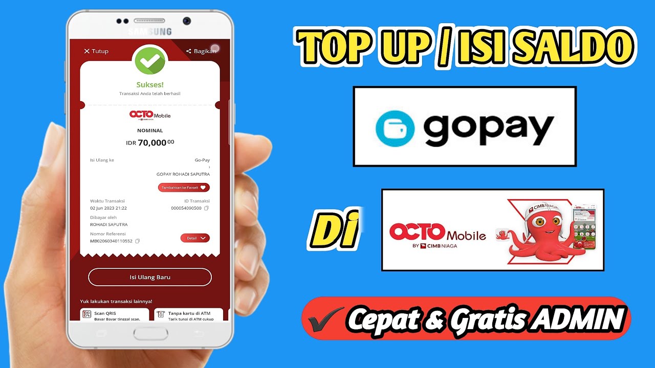 Cara isi saldo Gopay lewat Octo Mobile Cimb Niaga ( cara transfer cimb ...