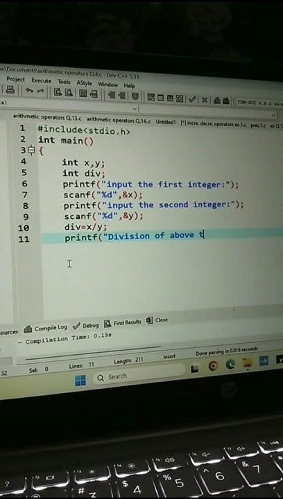 Arithmetic operator division question in C program. #coding #shortsvideo #shorts #music - YouTube
