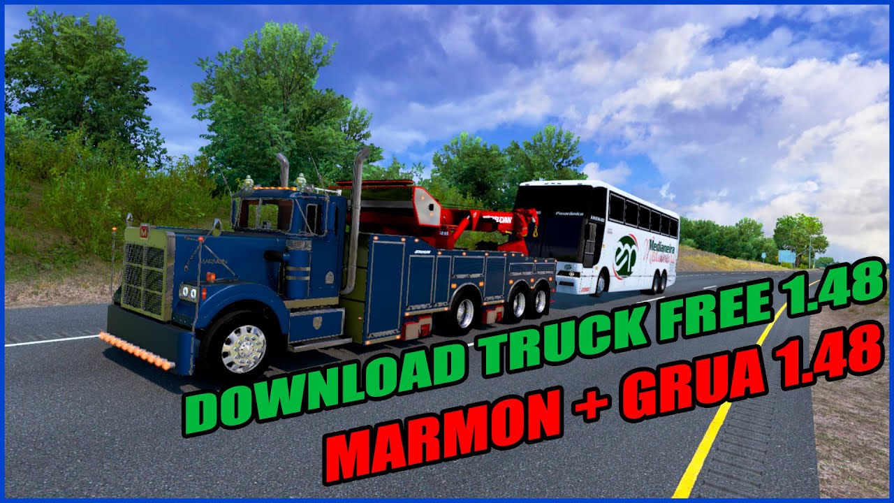 ATS 1.48||DOWNLOAD TRUCK FREE MARMON +1.48 TRUCK + GRUA CUSTOM || - YouTube