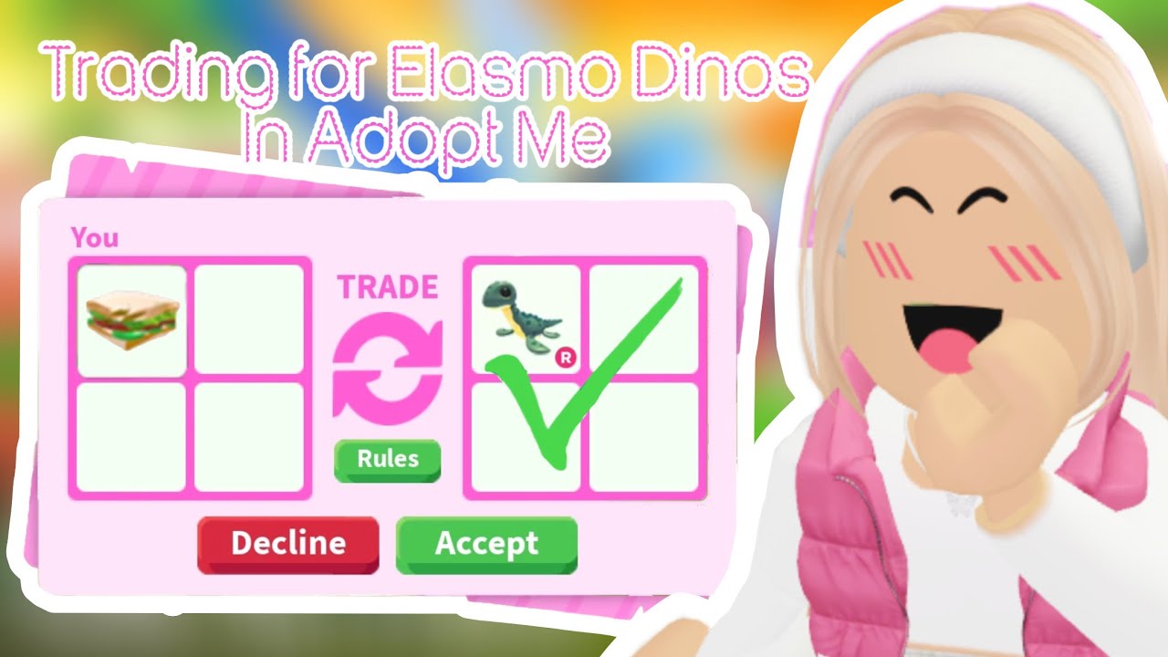 Trading For Elasmosaurus Dinos In Adopt Me - realghostspider - YouTube