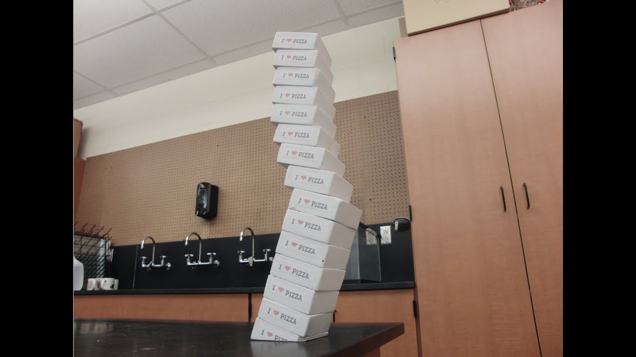 Toy Physics -- Leaning Tower of Pizza boxes puzzle // Homemade Science ...