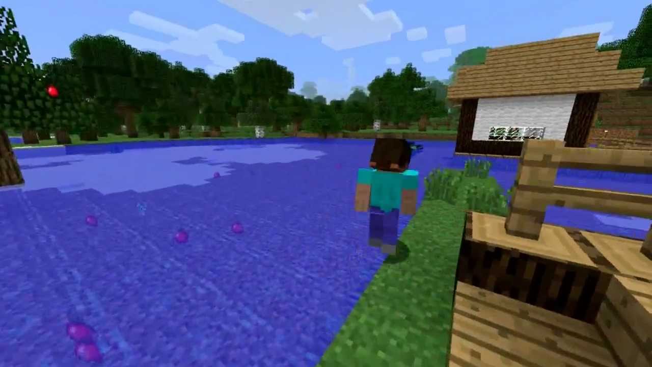 Minecraft: Lake Village Bridge, House and Shop - YouTube