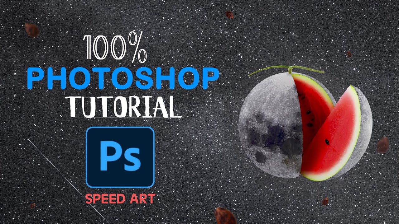 Moon Watermelon Photoshop Manipulation – Timelapse Speedart (Easy ...
