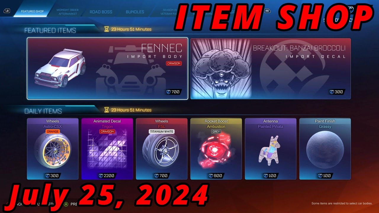 July 25 Rocket League Item Shop: CRIMSON TRIGON ANIMATED DECAL! - YouTube