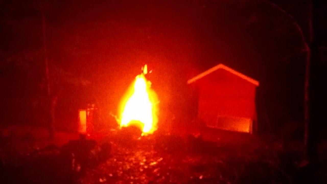 Epic bonfire explosion - YouTube