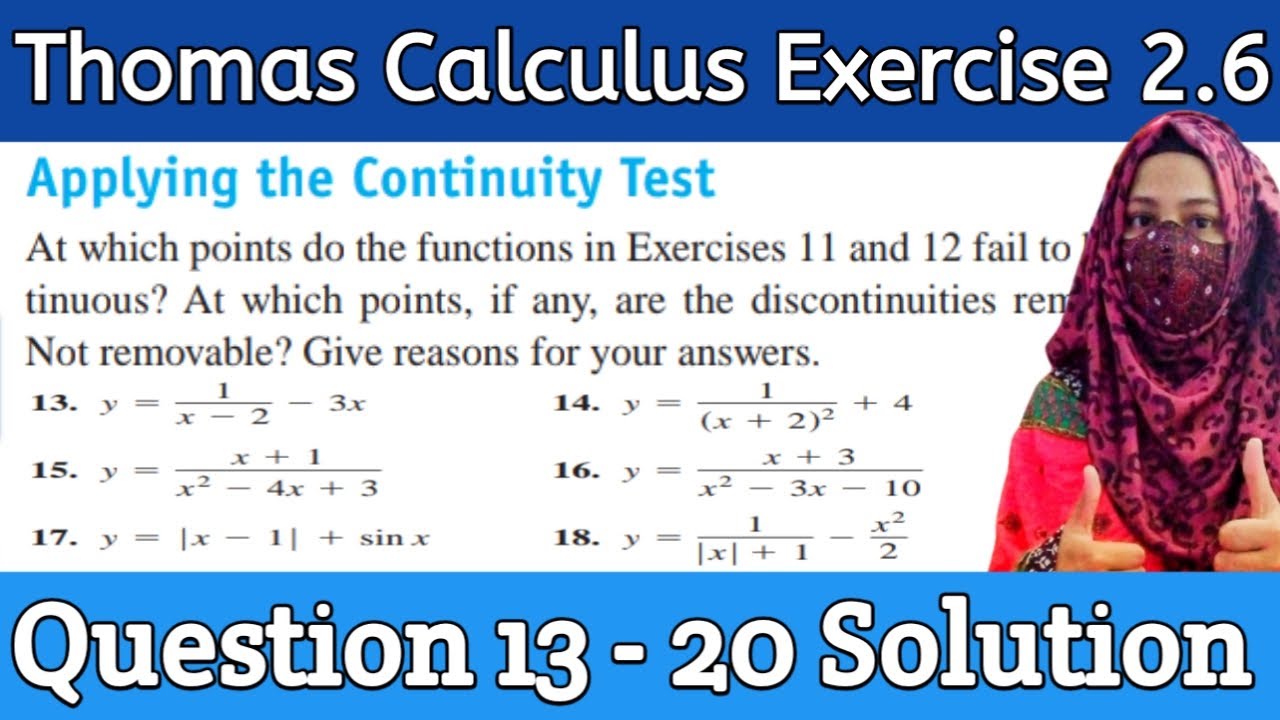 Thomas Calculus Exercise 2.6 Question 13-20 solution | Applying ...