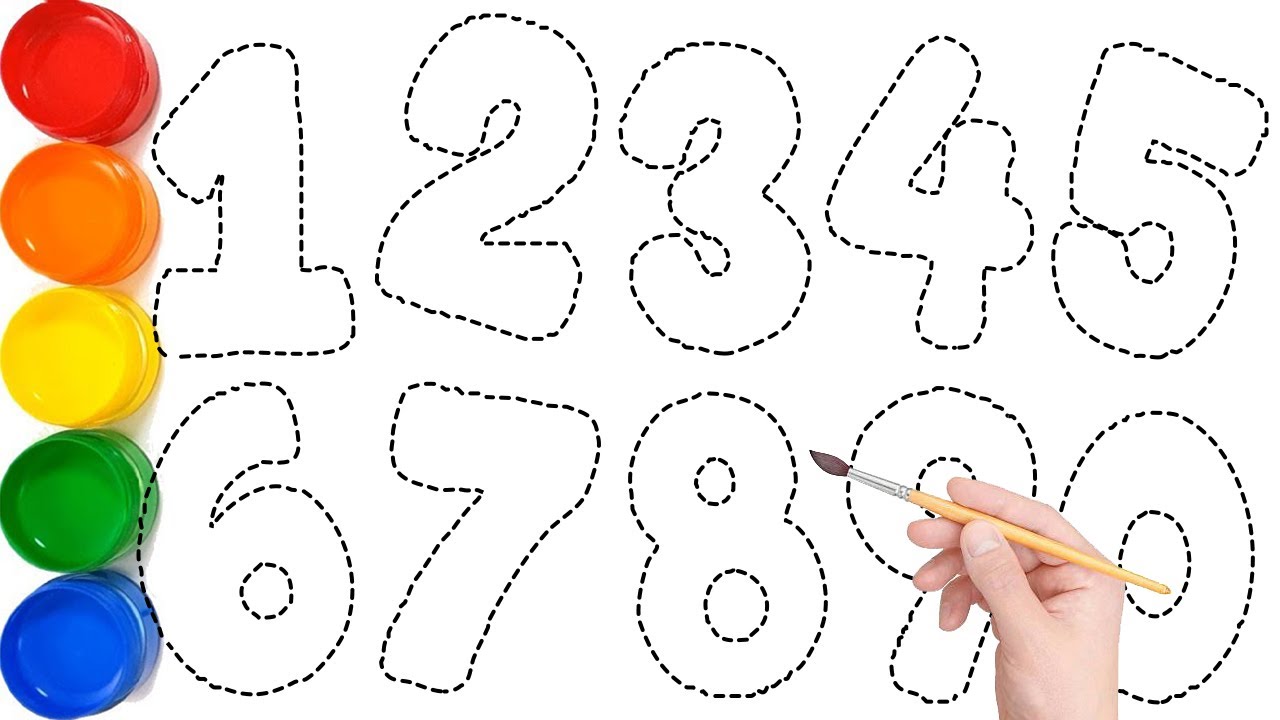 1234 for Kids with Coloring Page // Easy Drawing Numbers Step by Step ...
