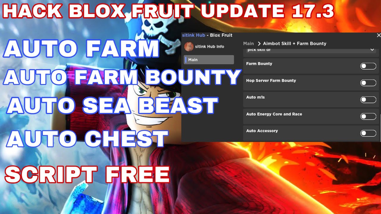 ROBLOX | HACK BLOX FRUIT UPDATE 17.3 ( AUTO FARM, AUTO FARM BOUNTY ...