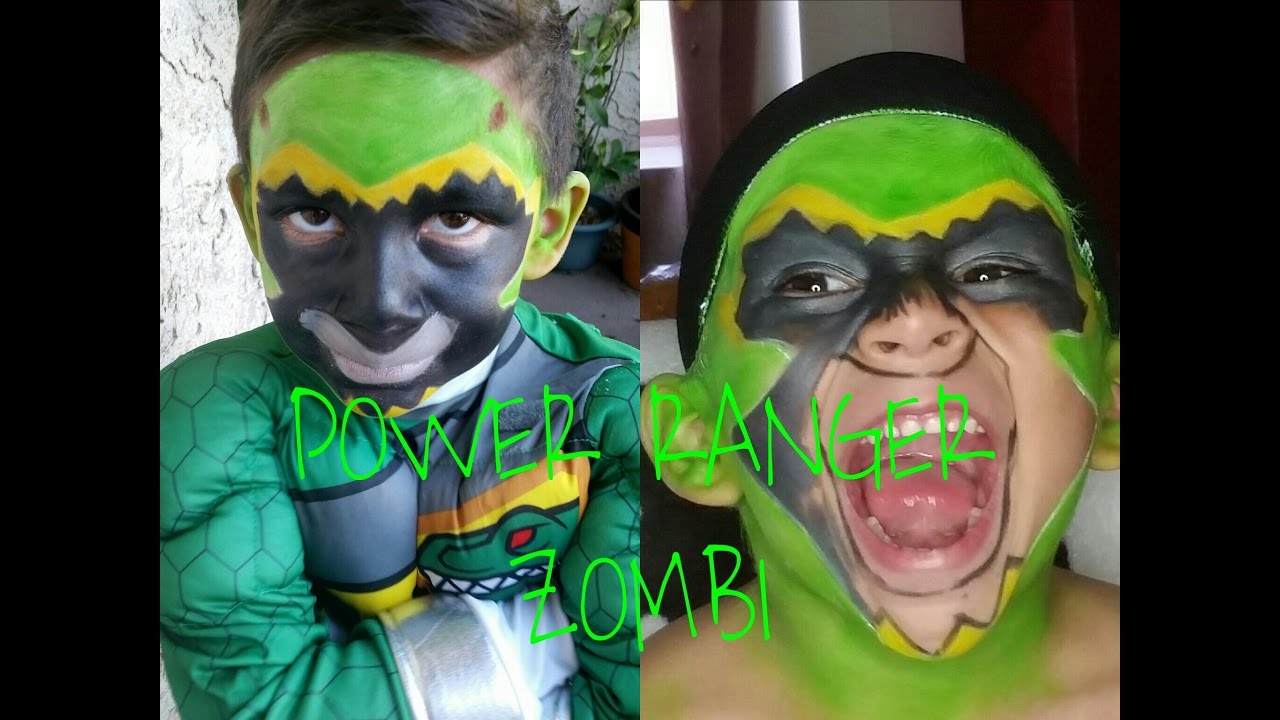 POWER RANGER ZOMBIE MAKEUP JUGANDO CON MAYIN - YouTube
