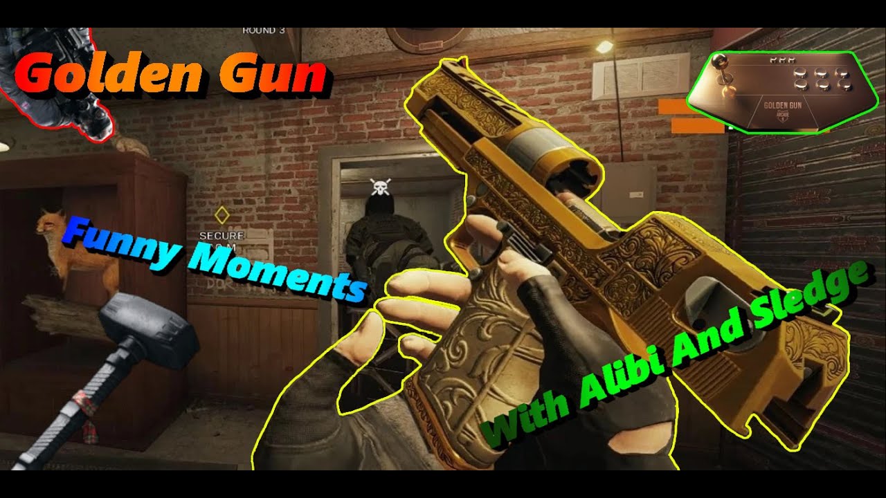 GOLDEN GUN WITH ALIBI AND SLEDGE | FUNNY MOMENT | PC | R6 - YouTube