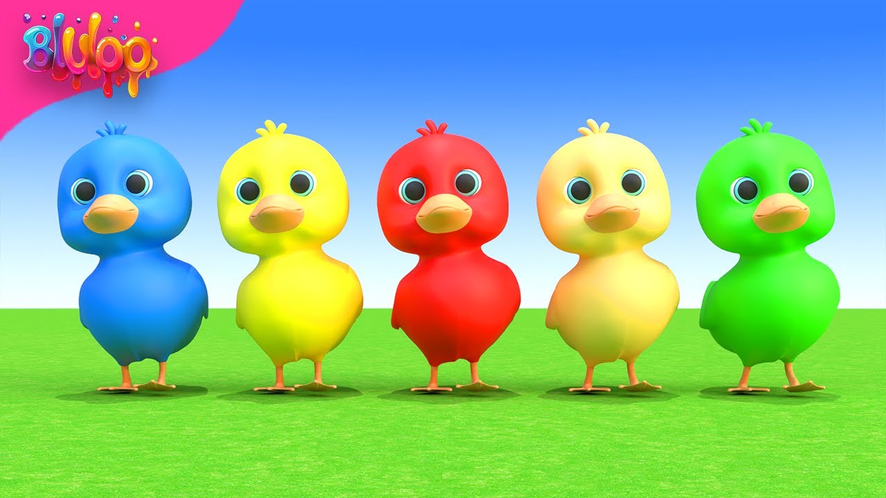 Five Little Ducks Song | Colorful Ducks | BluLoo Nursery Rhymes & Kids ...
