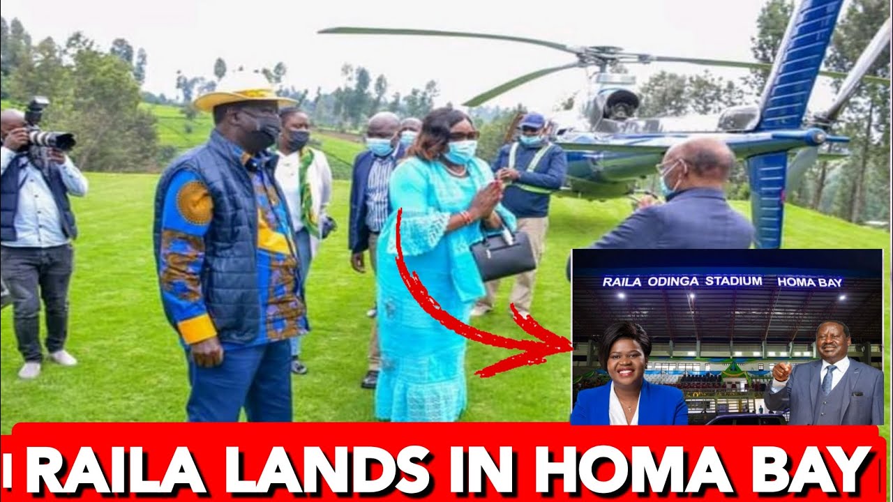 happening Now! Raila Lands in Homa Bay County with Chopper to ...